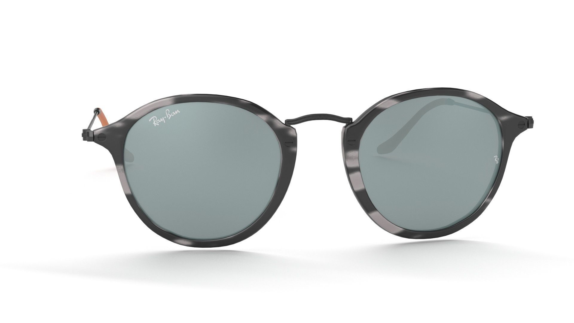 Ray Ban Round Fleck Pop Polarized Grey Classic Tortoise Sunglass 3D ...