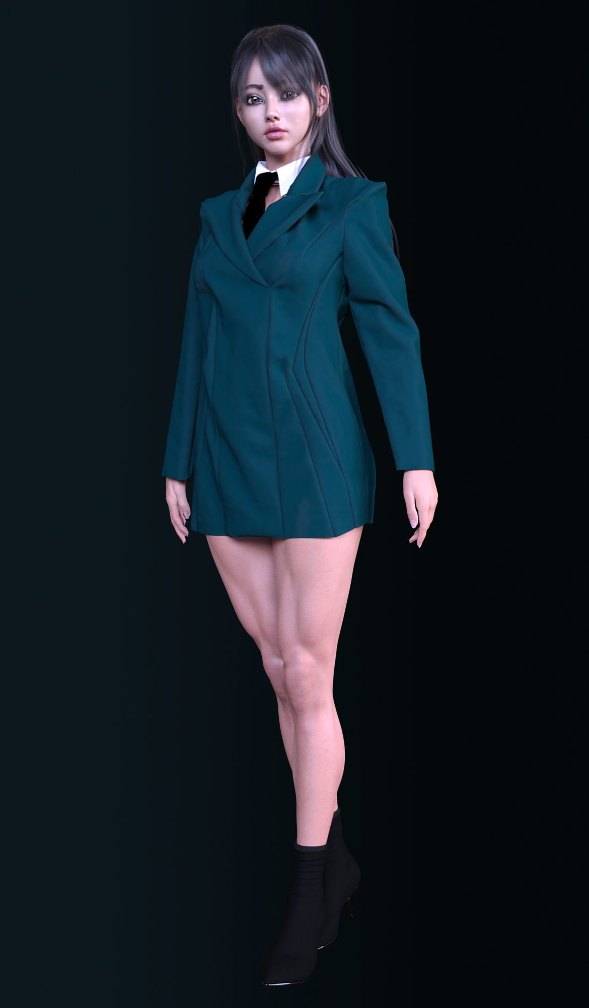 ANIME SET woman in suit 3D model | CGTrader