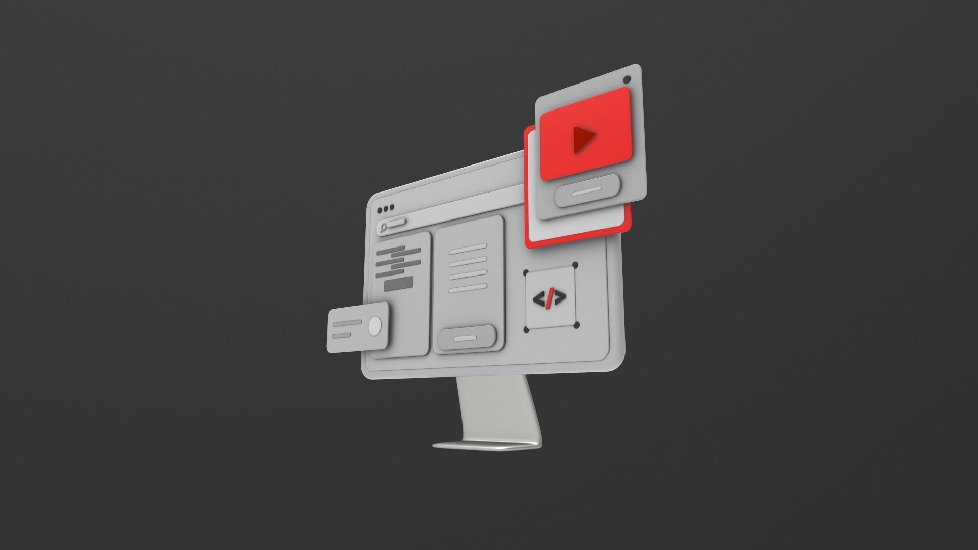 Design deployment Color Icon Design Software and web development 3D model | CGTrader