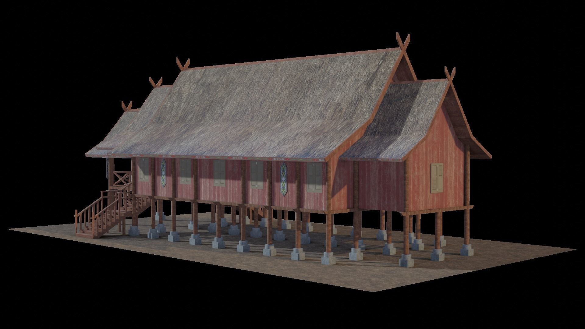 Rumah Adat Betang - Dayak 3D model | CGTrader
