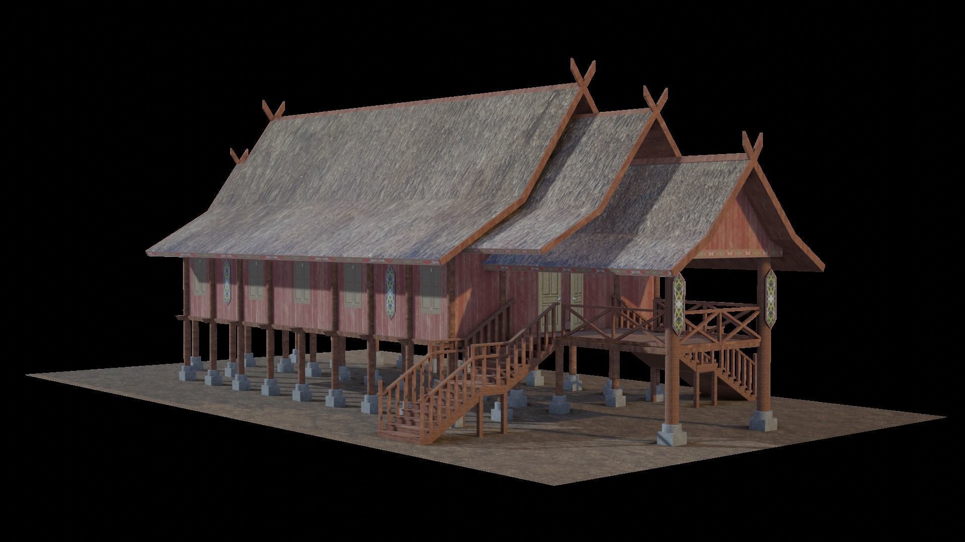 Rumah Adat Betang - Dayak 3D model | CGTrader