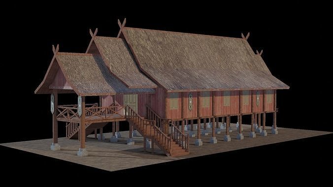 Rumah Adat Betang - Dayak 3D model | CGTrader