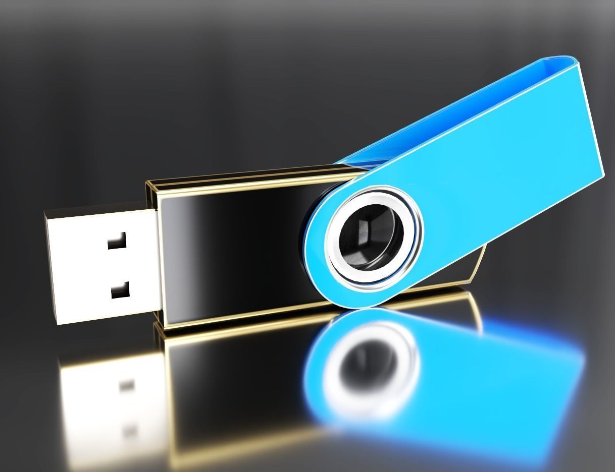 3D model Usb stick with and without Texts and Low Poly VR / AR / low ...