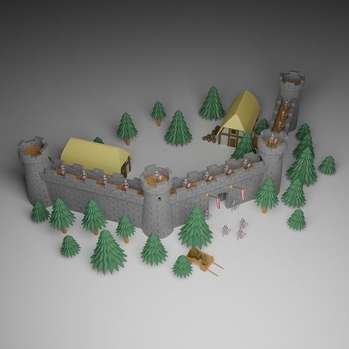 3D model Fortress Low-poly 3D model VR / AR / low-poly | CGTrader