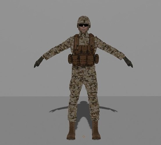 Military Male 3D model rigged | CGTrader