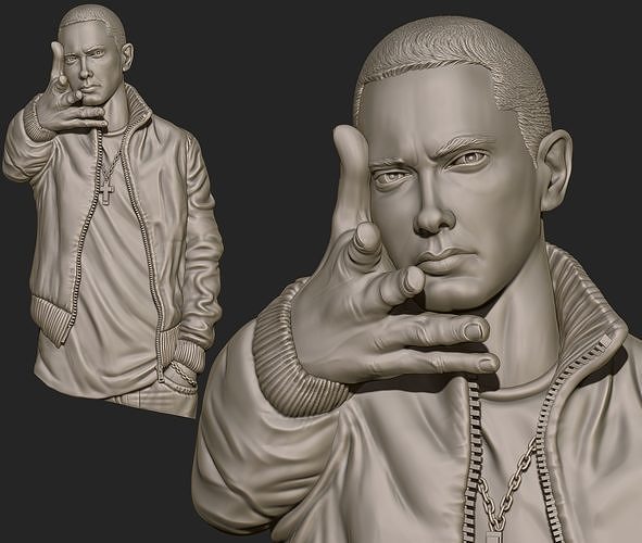 EMINEM Bas-Relief 3D Model - For Printing 3D print model 3D model 3D ...