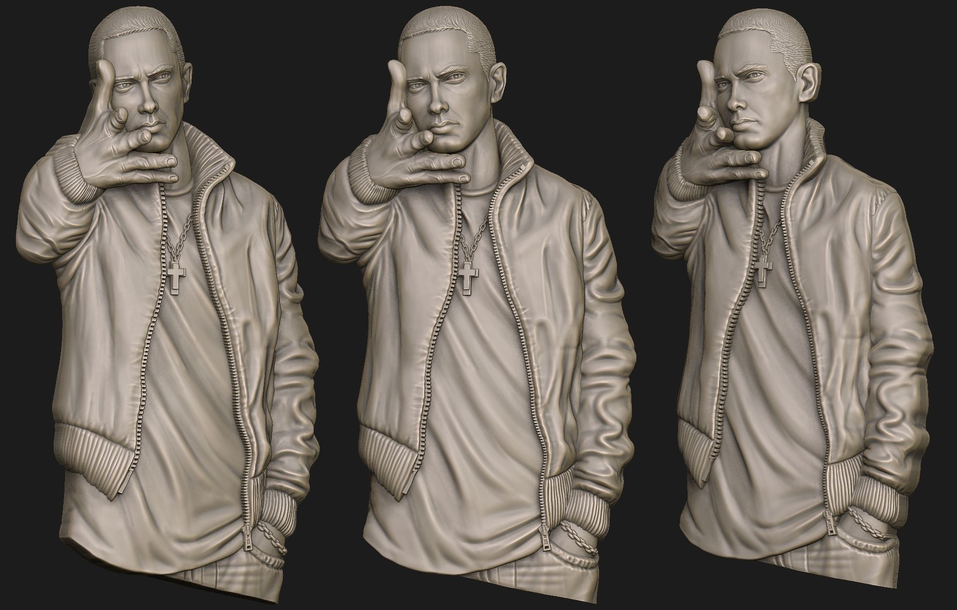 EMINEM Bas-Relief 3D Model - For Printing 3D print model 3D model 3D ...