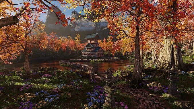 Japanese Scene 3D model | CGTrader