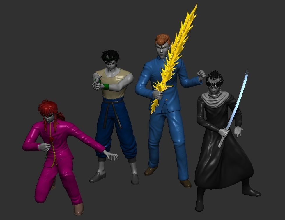 YuYu Hakusho complete main characters 3D model 3D printable | CGTrader