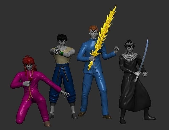YuYu Hakusho complete main characters 3D model 3D printable | CGTrader