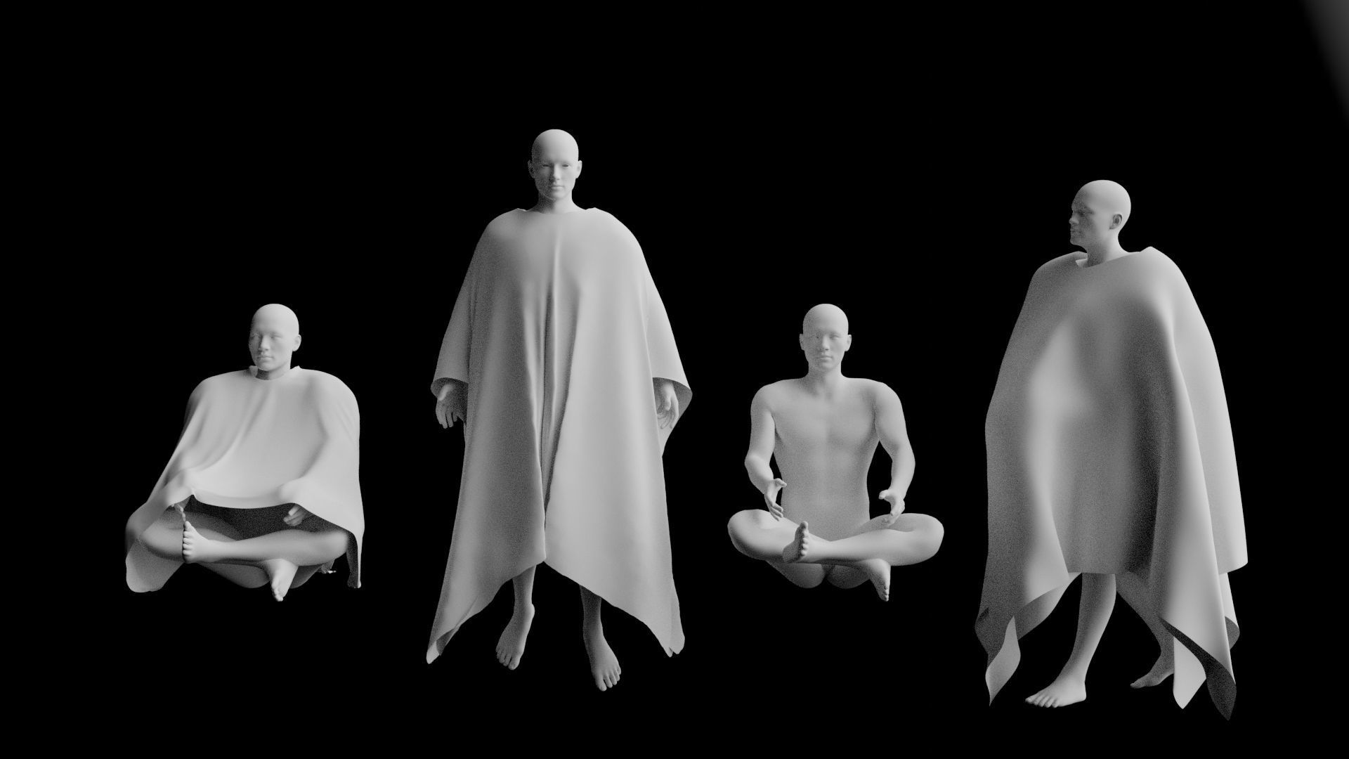 3D model Base Meshes Character Starter Kit VR / AR / low-poly | CGTrader