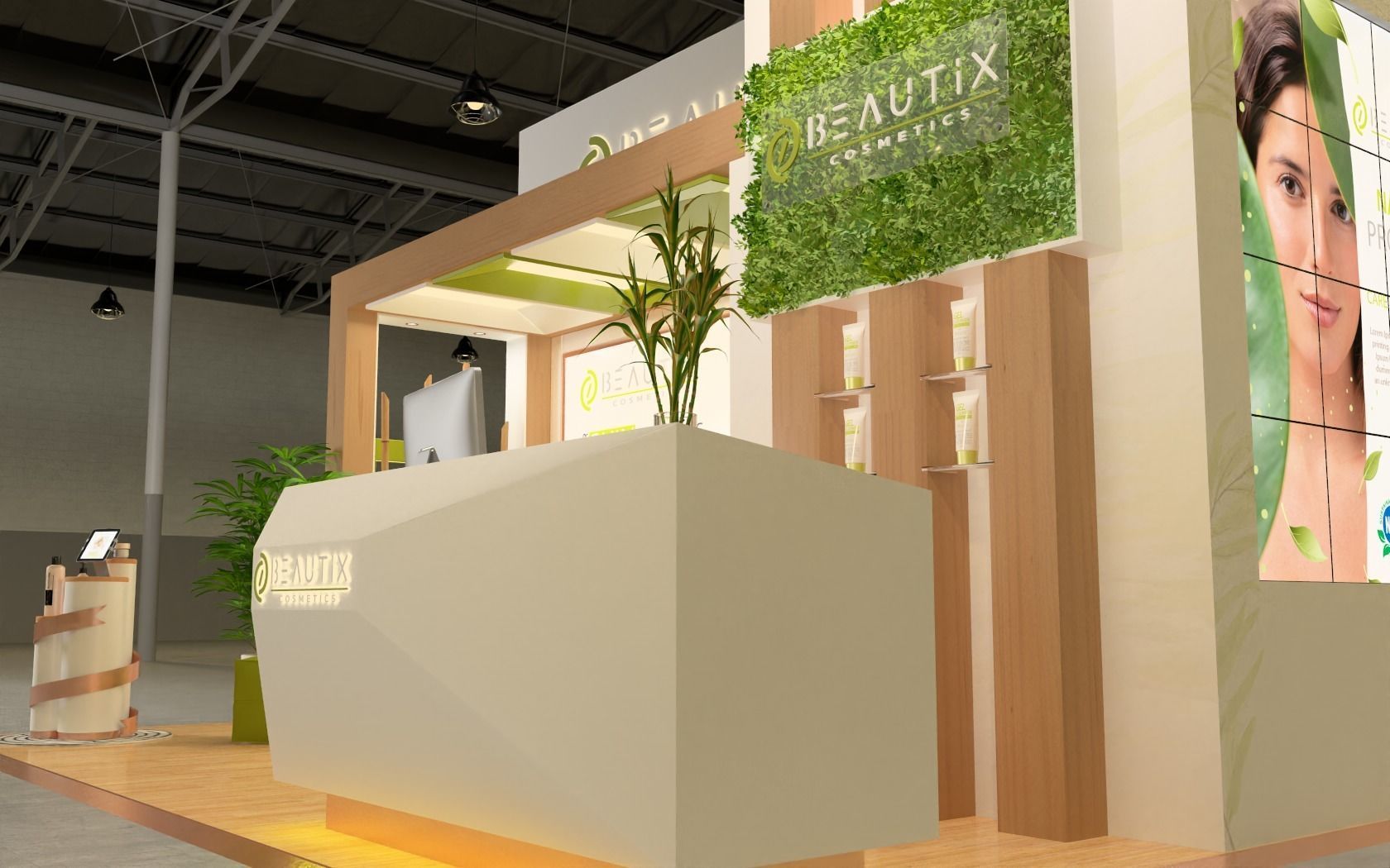 elegant exhibition cosmetic booth 3D model | CGTrader