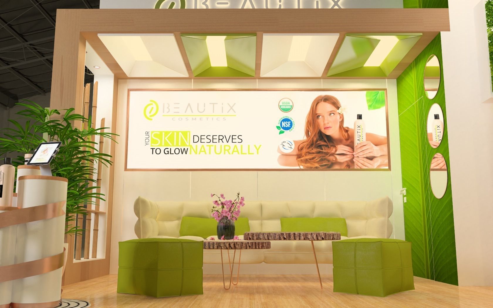 elegant exhibition cosmetic booth 3D model | CGTrader