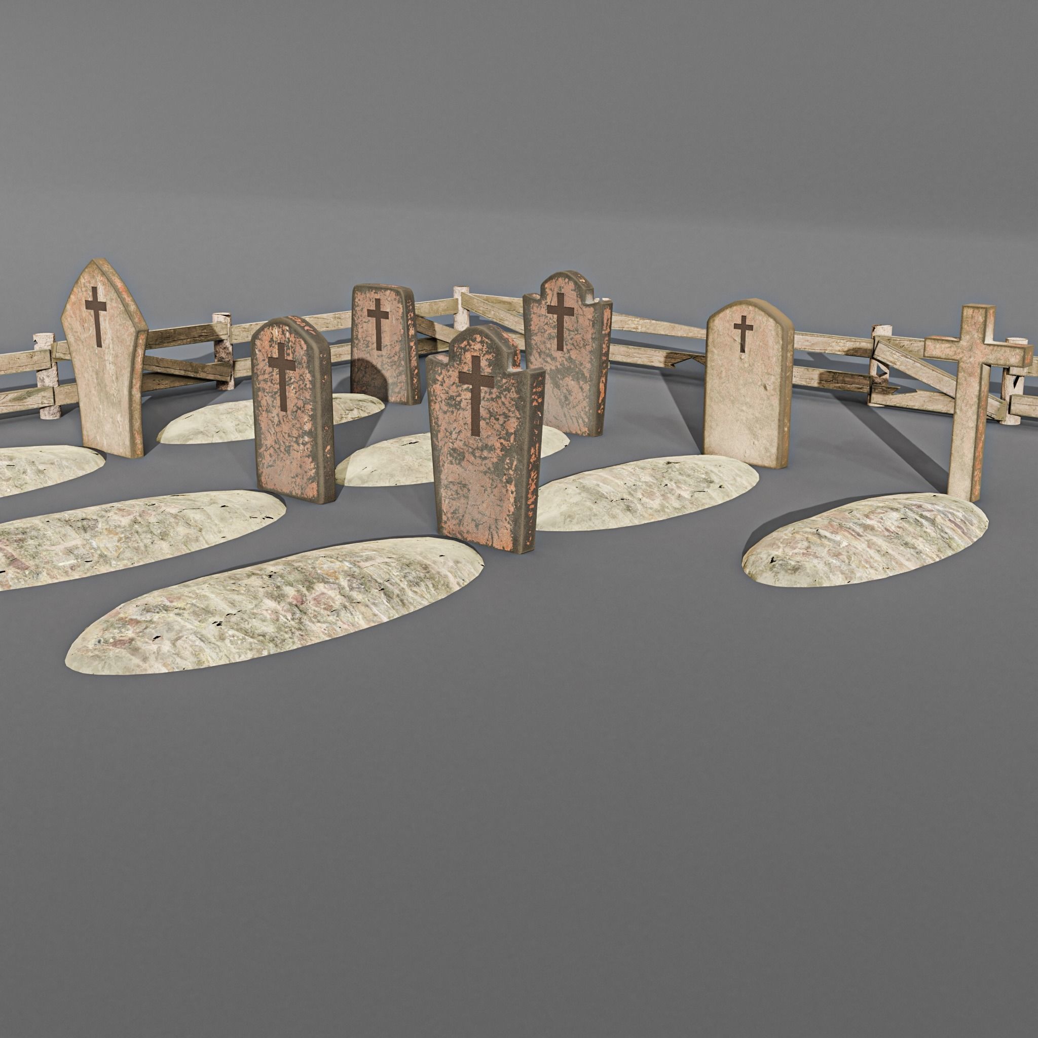 Western cemetery free VR / AR / low-poly 3D model | CGTrader