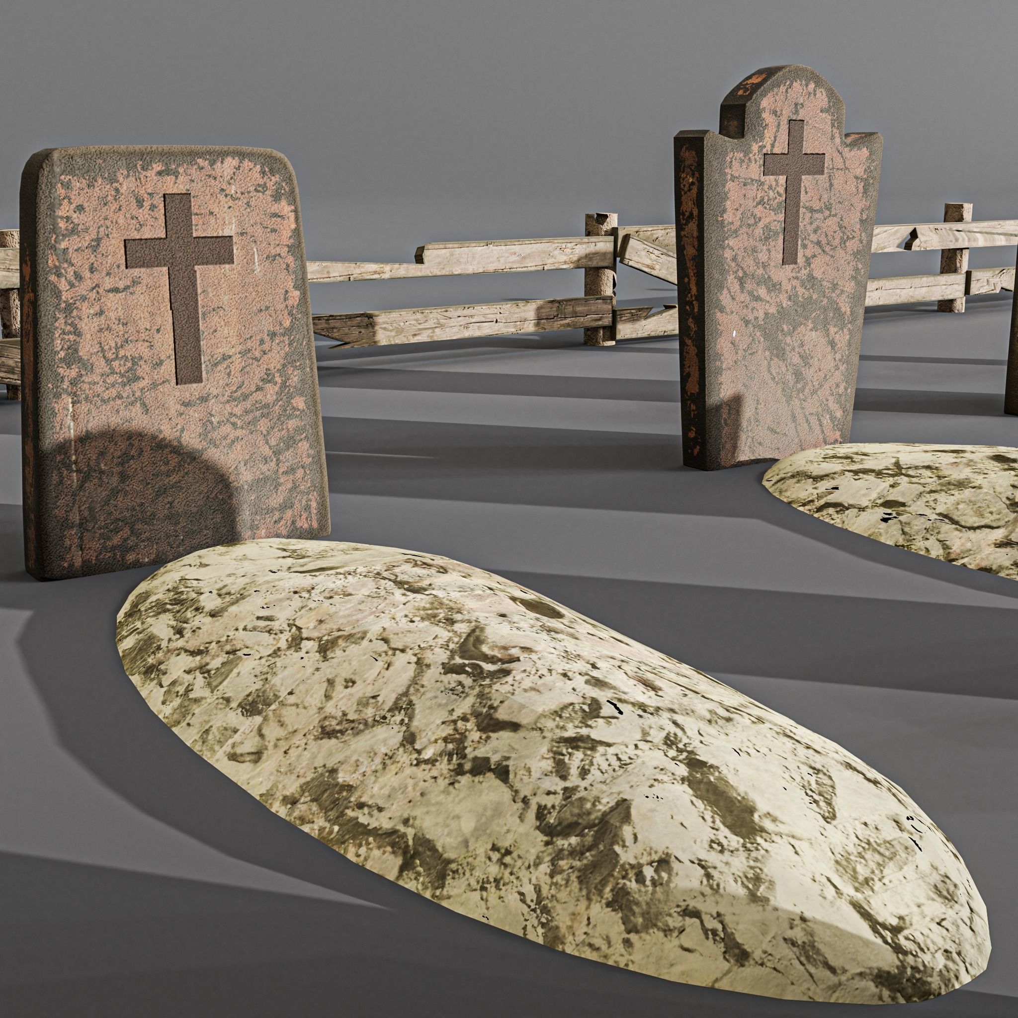 Western cemetery free VR / AR / low-poly 3D model | CGTrader