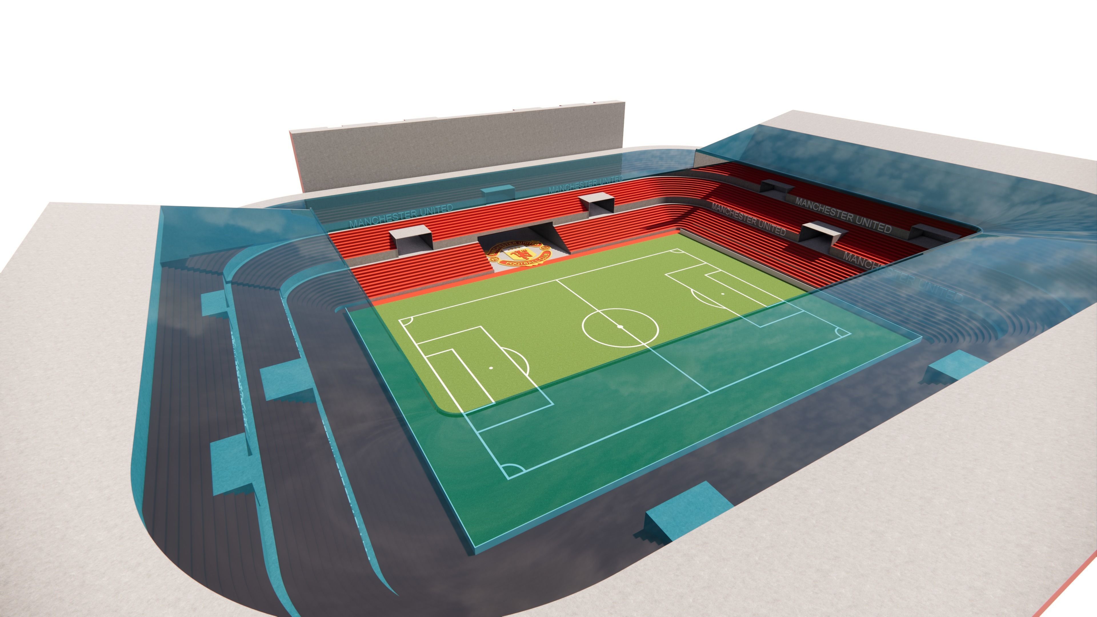 Soccer Stadium Revit- Manchester United Stadium Fan 3D model | CGTrader