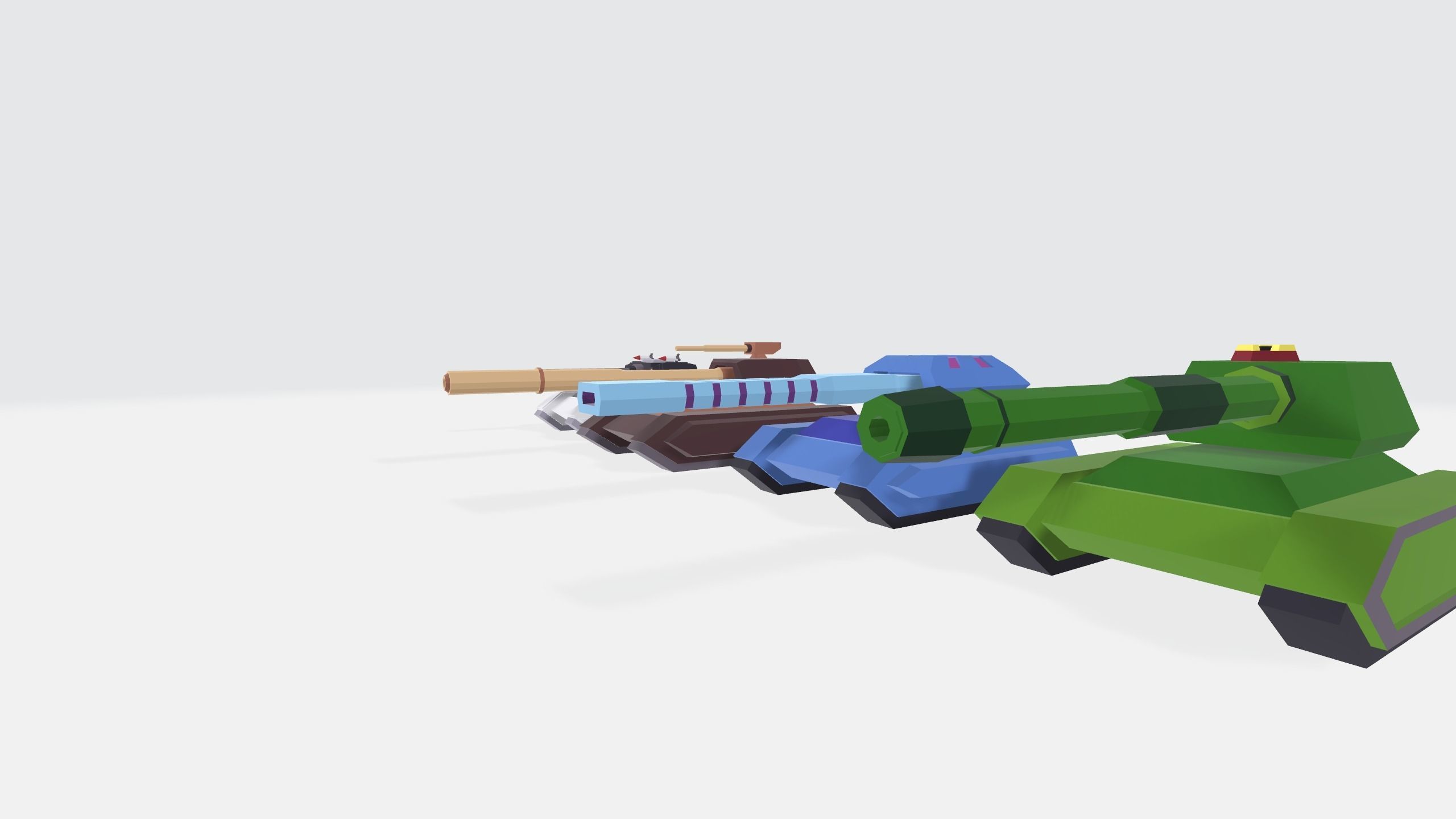 Low poly Tank for mass distraction for game turret can animate free VR ...
