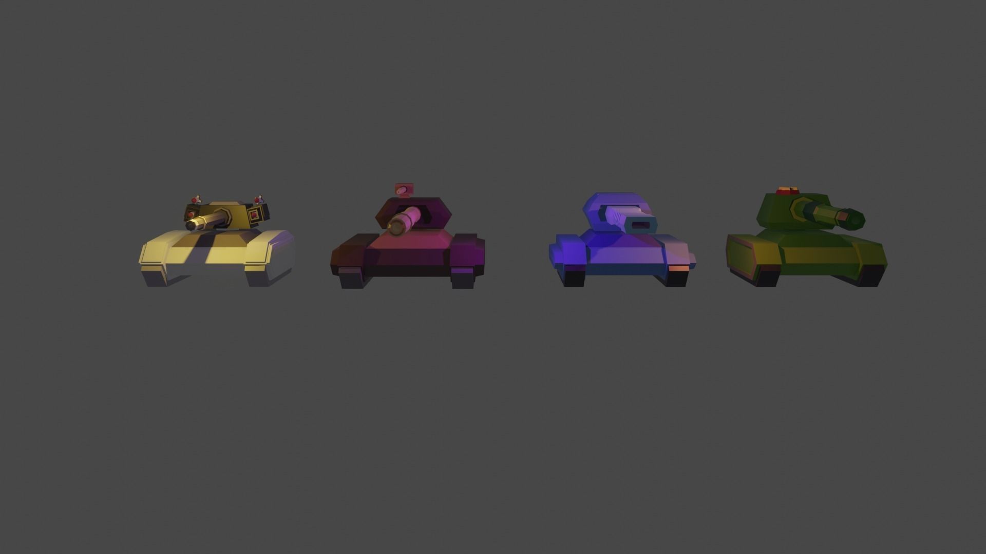 Low poly Tank for mass distraction for game turret can animate free VR ...
