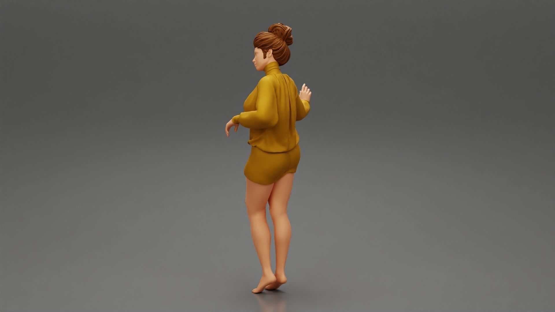 Young Woman In Mini Dress 3D model 3D printable | CGTrader