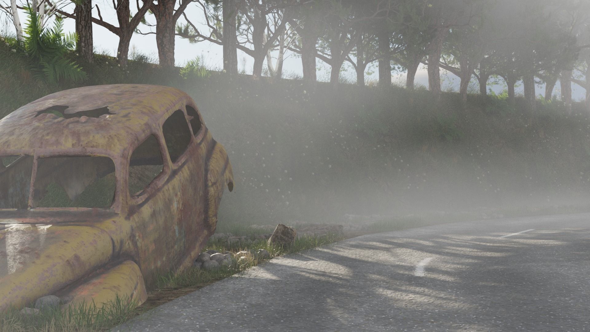 Old car scene with landscape style environment 3D model | CGTrader
