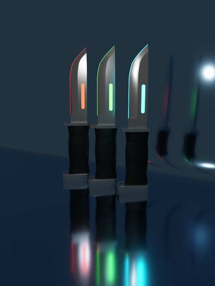 3D model Neon knife VR / AR / low-poly | CGTrader