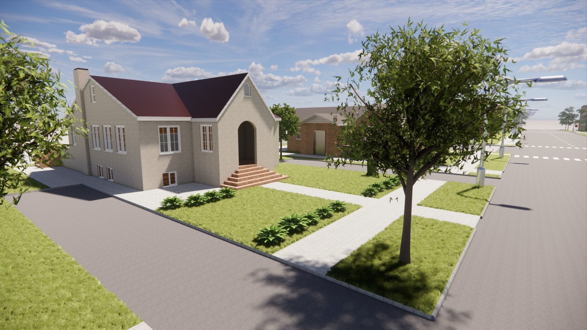 neighbourhood campus plan 3D model rigged | CGTrader