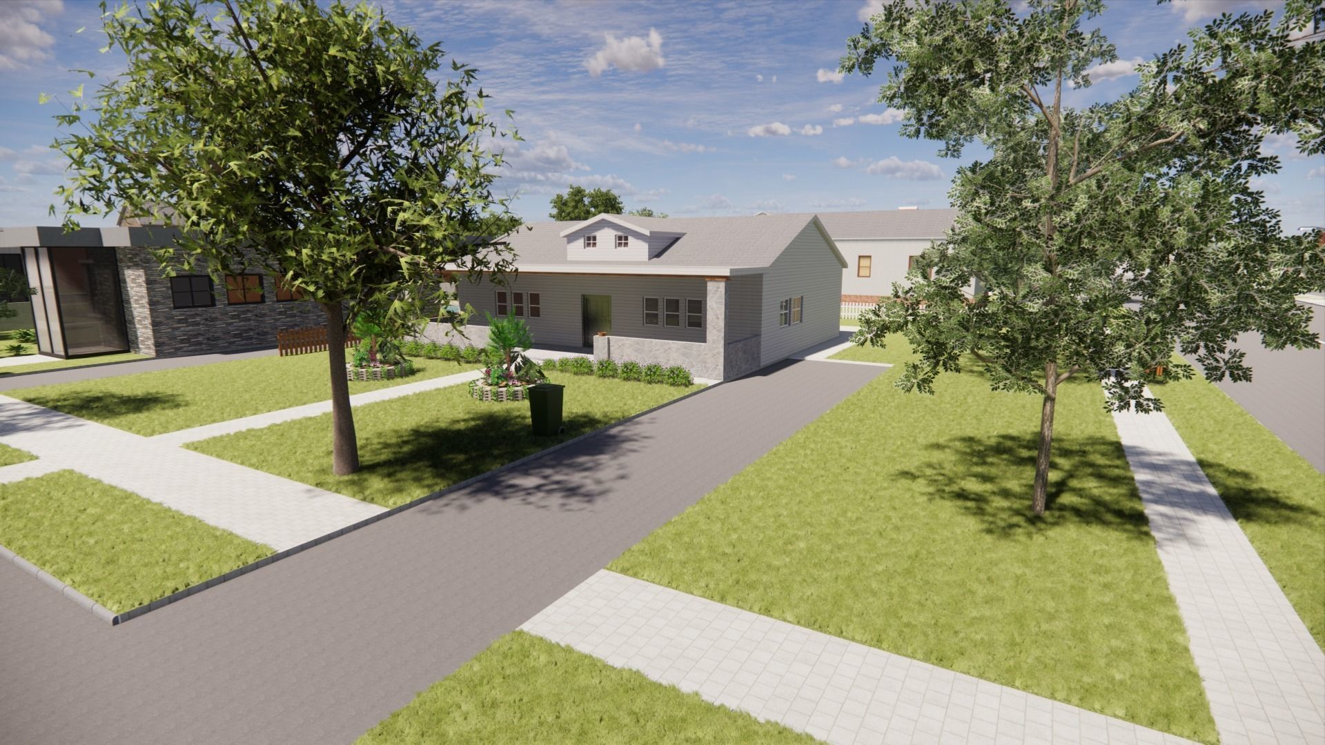 neighbourhood campus plan 3D model rigged | CGTrader