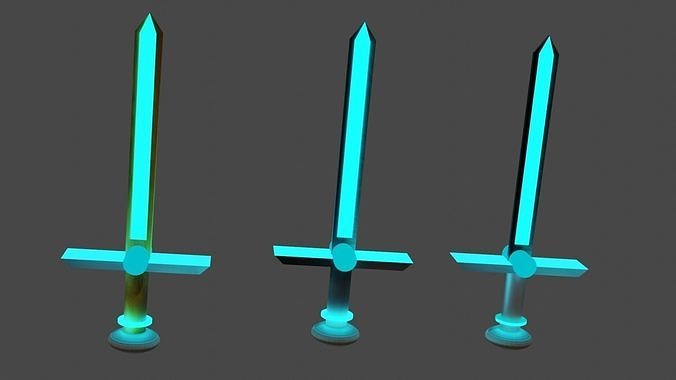 warriors sword with led lighting pack 3D model | CGTrader