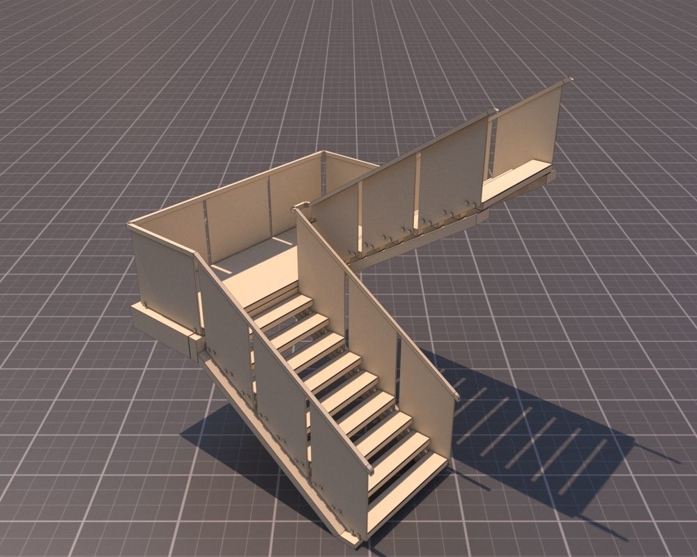 3D model Modern U Staris 3D Model VR / AR / low-poly | CGTrader