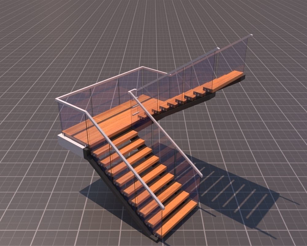 3D model Modern U Staris 3D Model VR / AR / low-poly | CGTrader