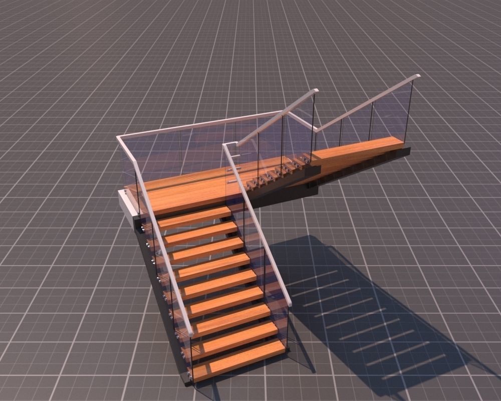 3D model Modern U Staris 3D Model VR / AR / low-poly | CGTrader