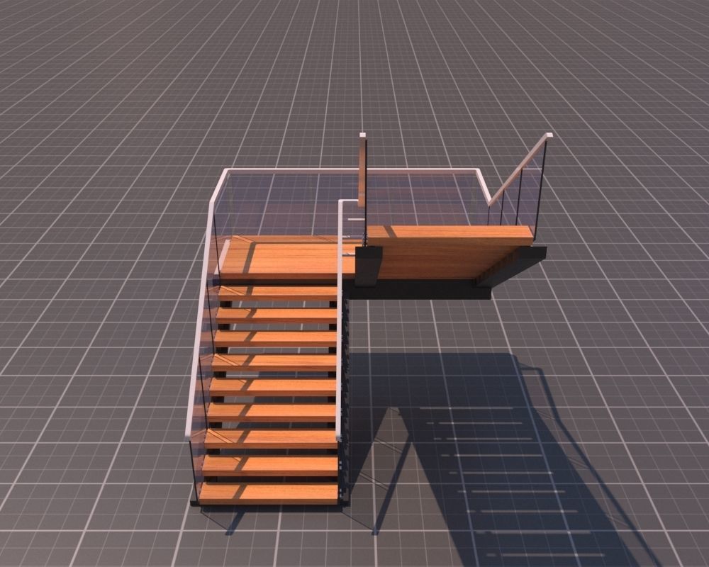 3D model Modern U Staris 3D Model VR / AR / low-poly | CGTrader