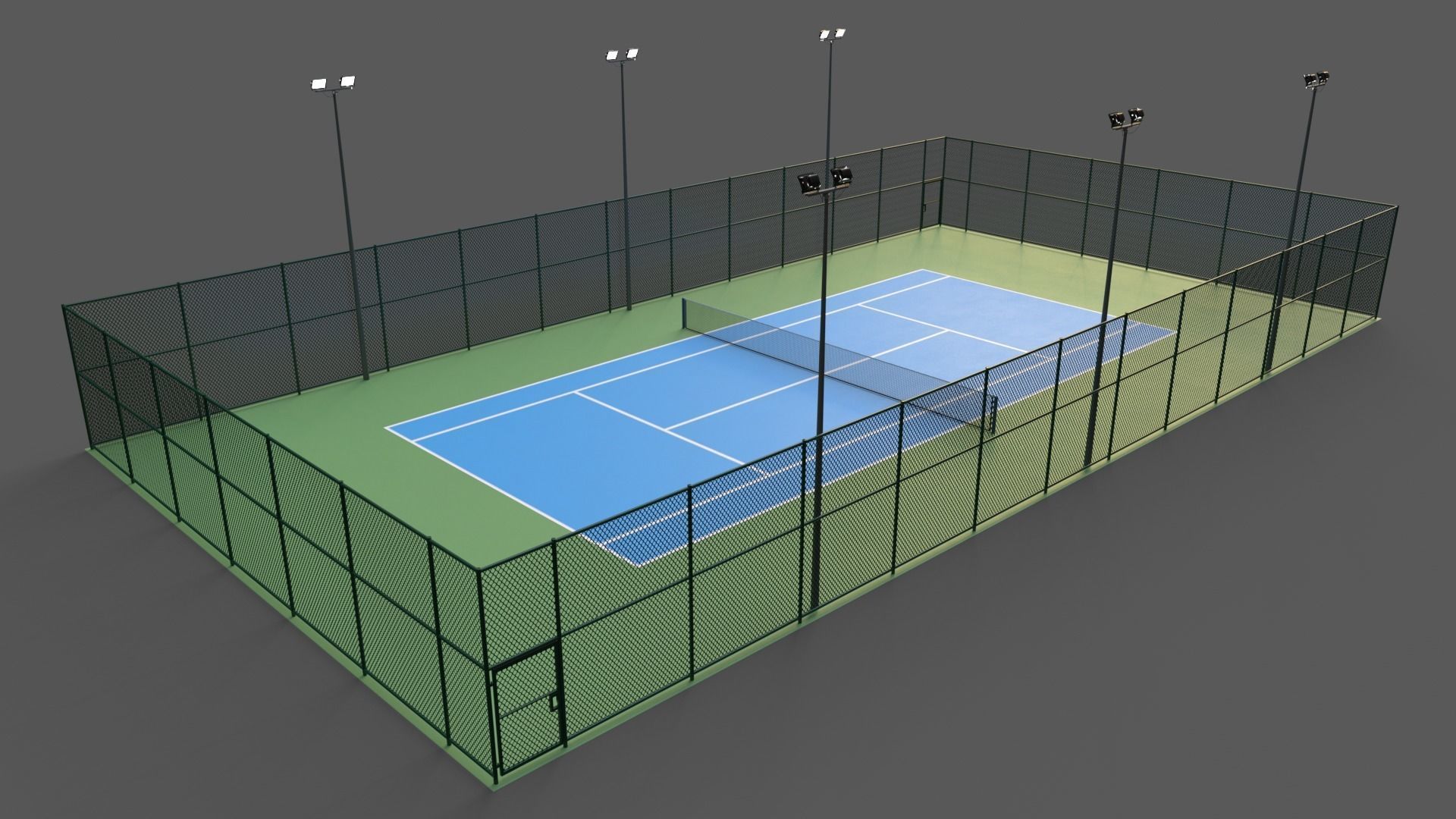 3D model PBR Modular Outdoor Tennis Court VR / AR / low-poly | CGTrader