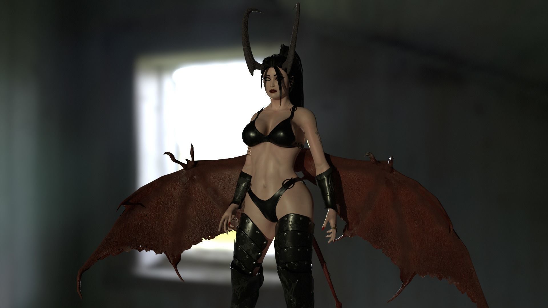 3D model Succubus female devil with wings VR / AR / low-poly | CGTrader