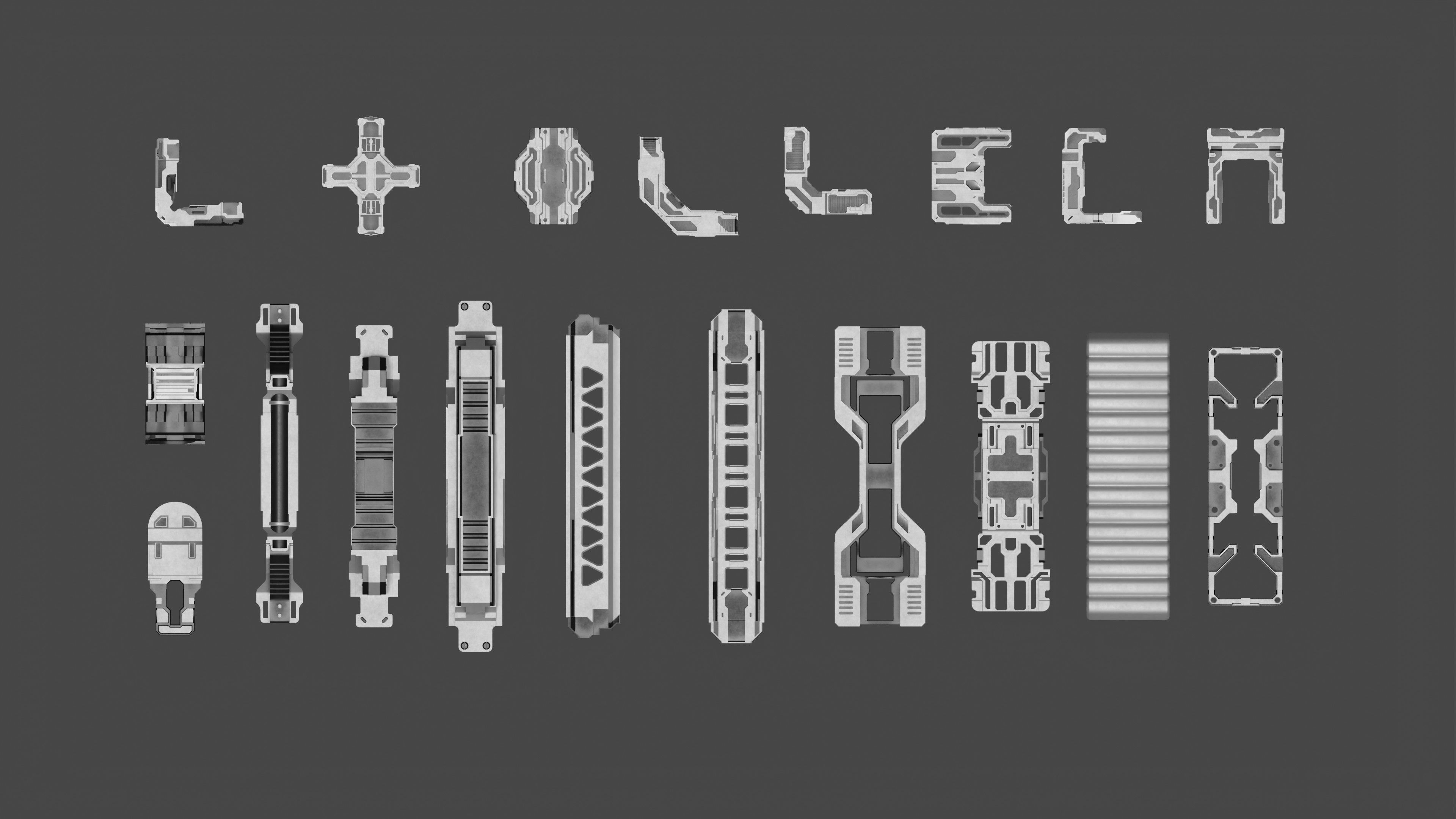 Sci-Fi Greebles Collection 2 3D model | CGTrader