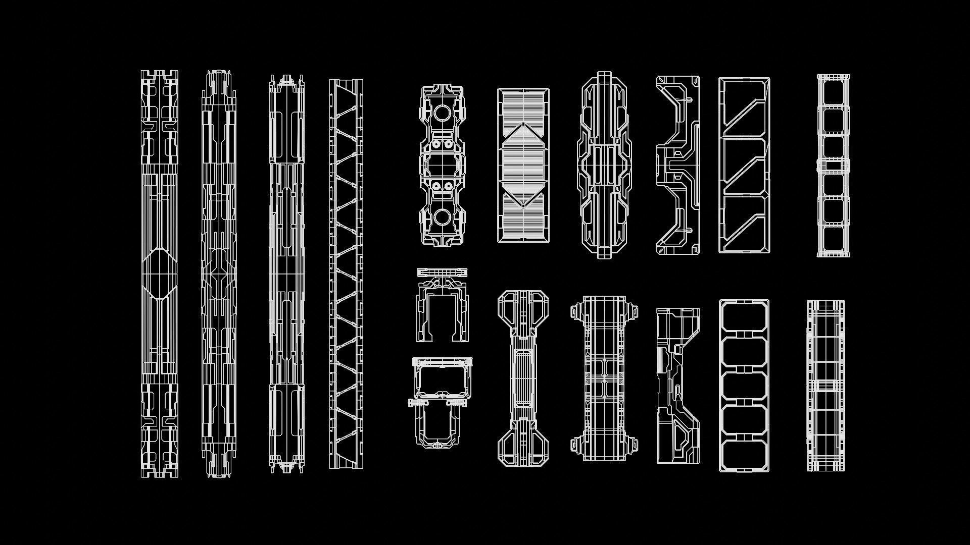 Sci-Fi Greebles Collection 2 3D model | CGTrader