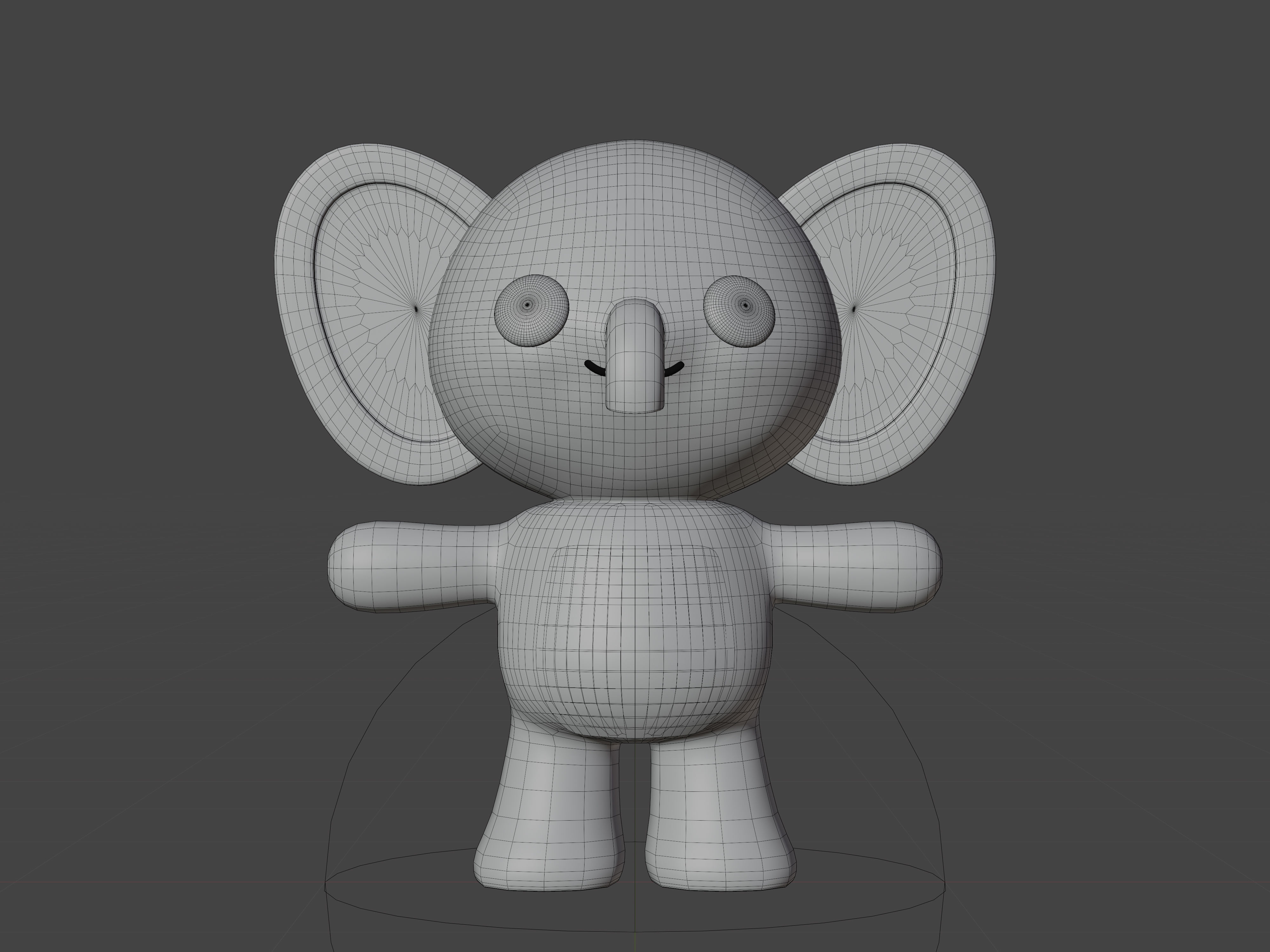 Character Elephant kawaii cute 3D model | CGTrader