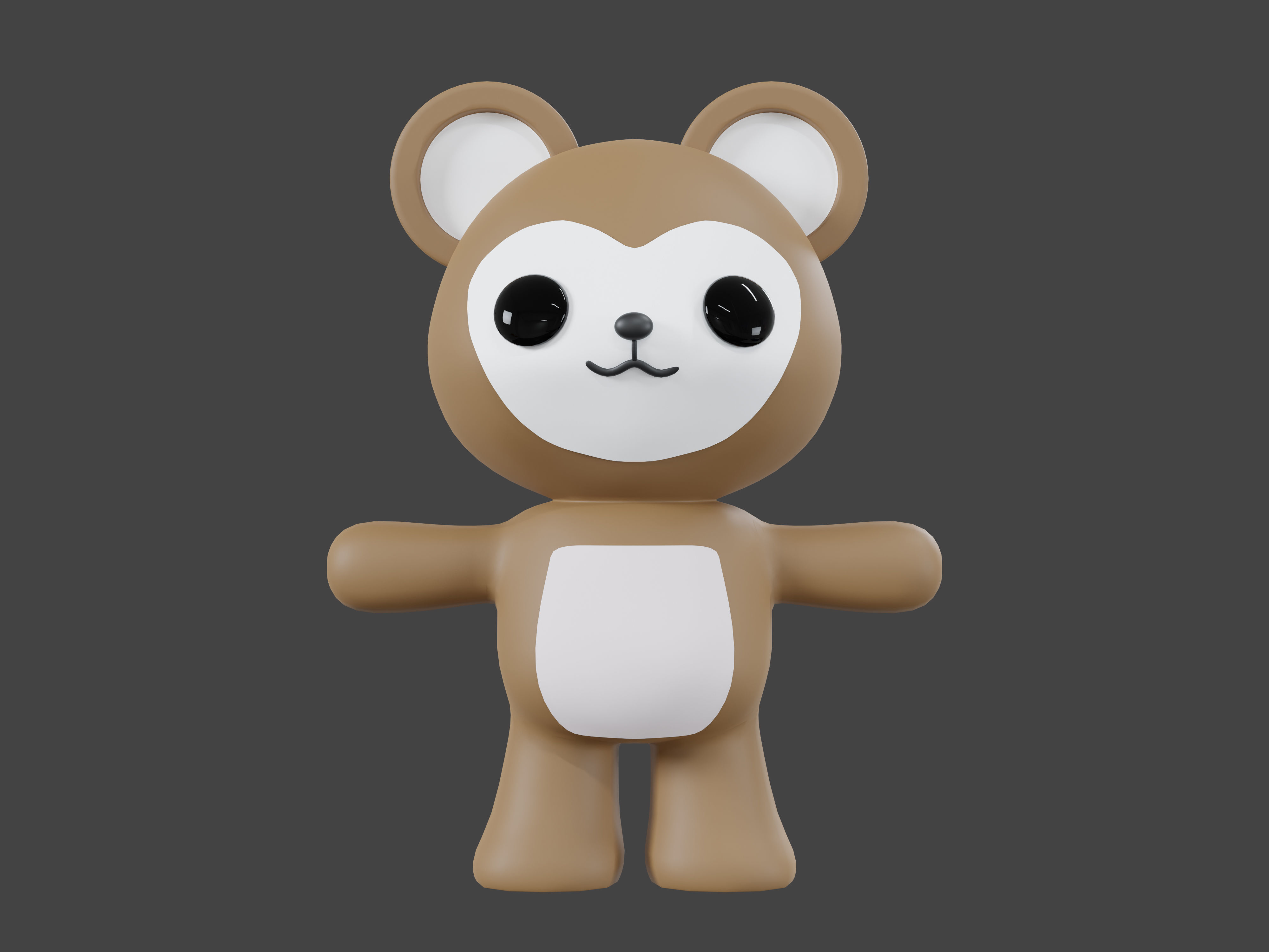 Character Monkey kawaii cute 3D model | CGTrader