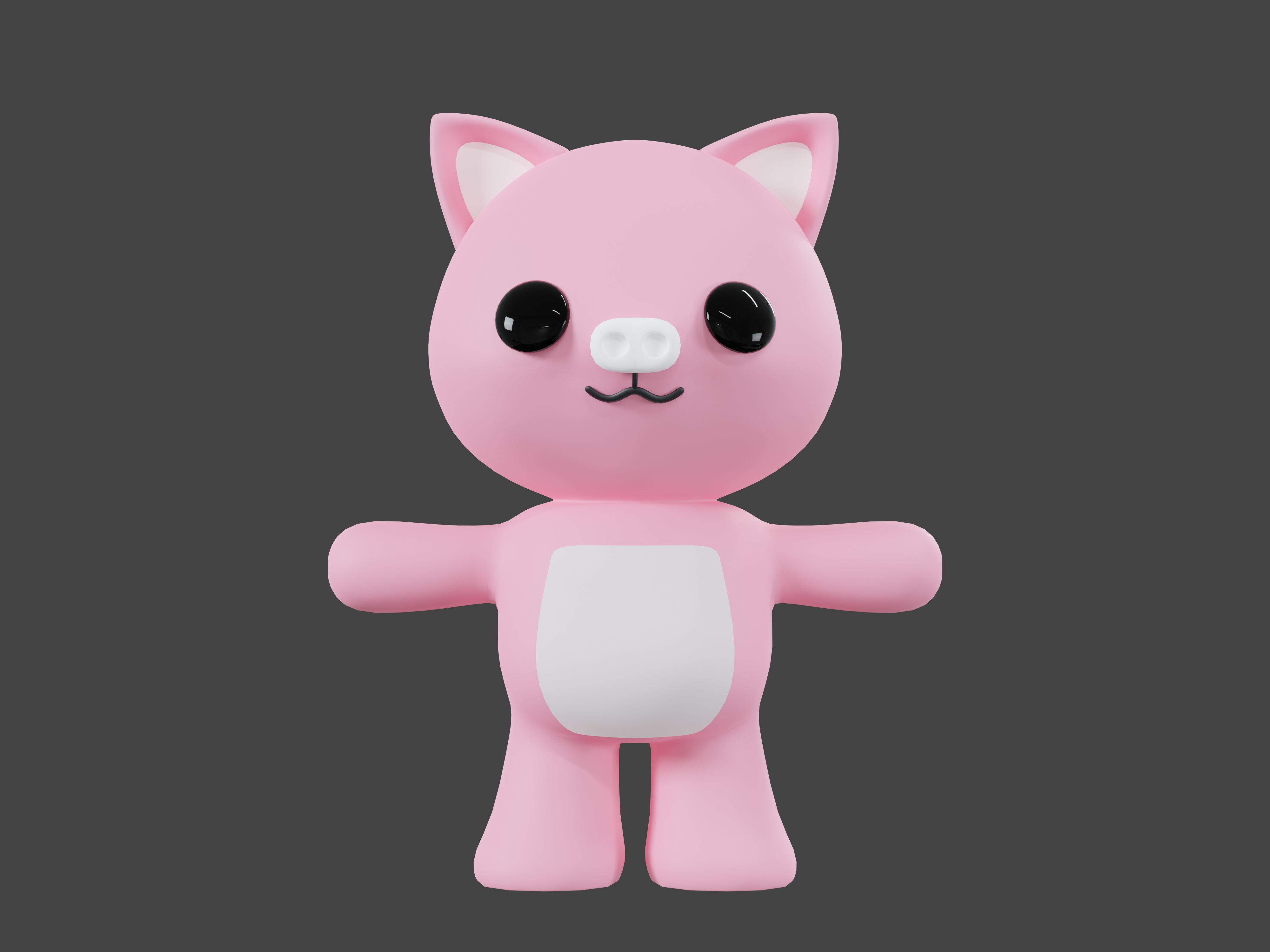 Character Pig kawaii cute 3D model | CGTrader