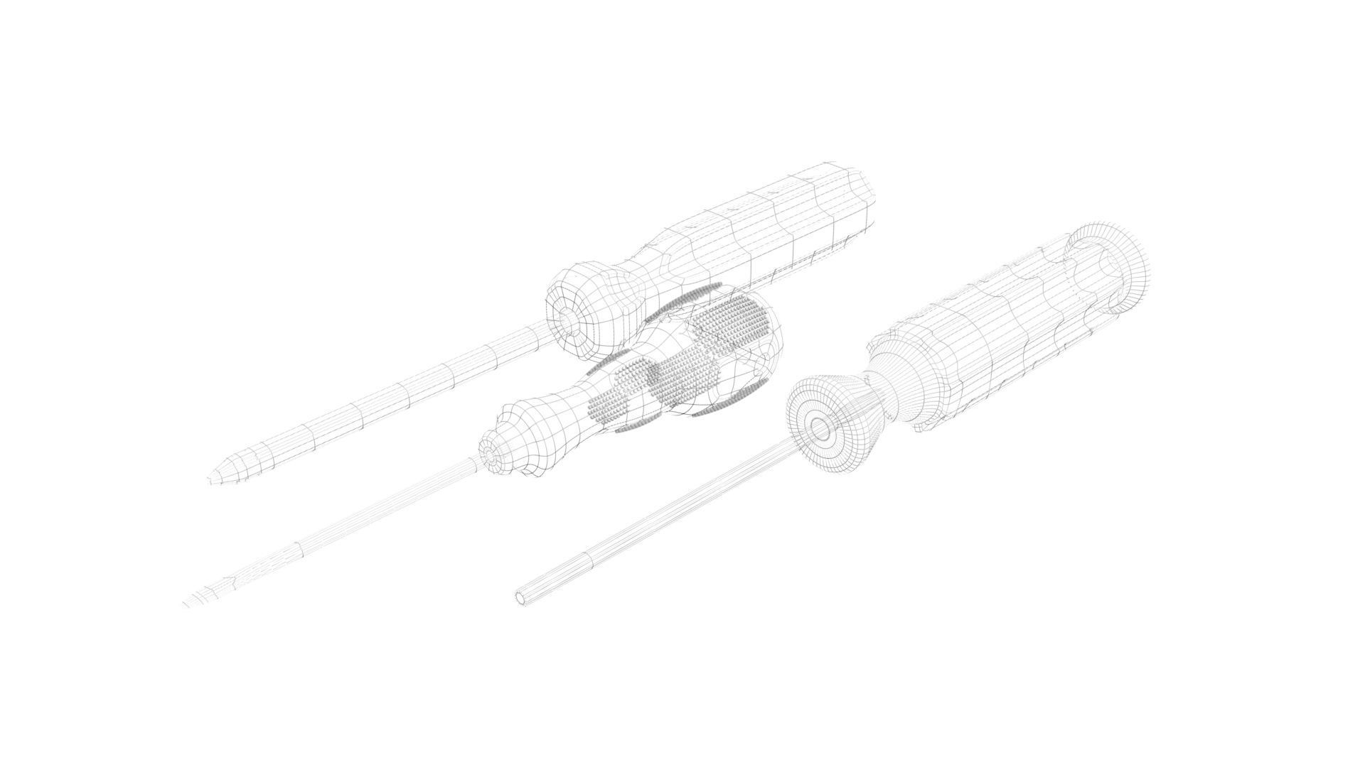3 Piece Screwdriver Set 3D model | CGTrader