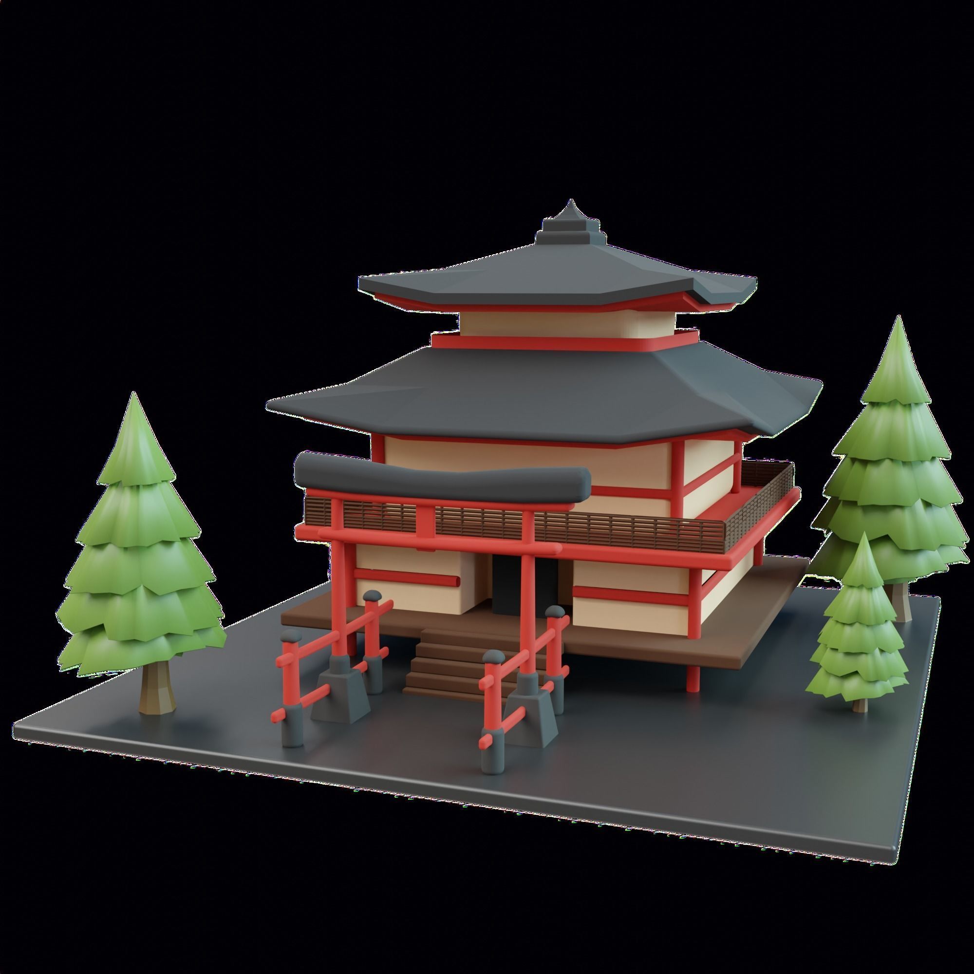 3D model 3d Building Illustration VR / AR / low-poly | CGTrader