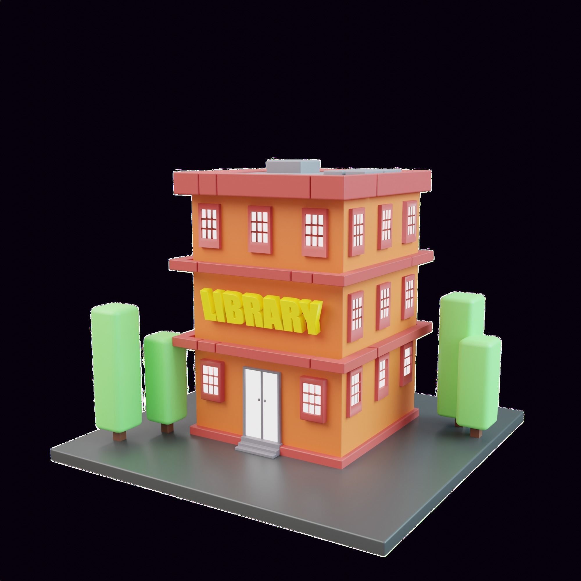 3D model 3d Building Illustration VR / AR / low-poly | CGTrader