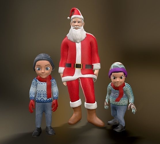 Christmas Character Bundles 3D model animated rigged | CGTrader