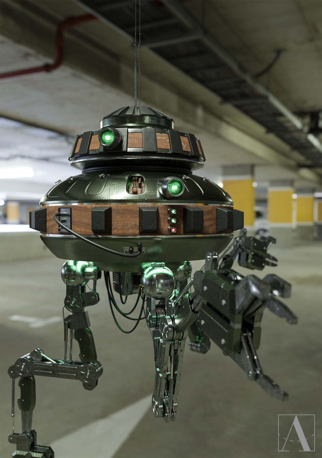 Retro Droid - High Poly 3D model rigged | CGTrader