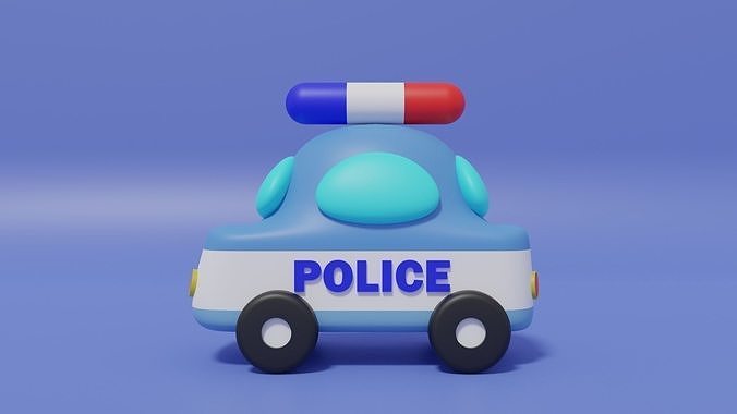 3D model Cartoon Cute Police Car VR / AR / low-poly | CGTrader