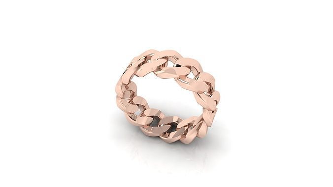 Cuban Link Chain Ring Oll size 3D model 3D printable | CGTrader