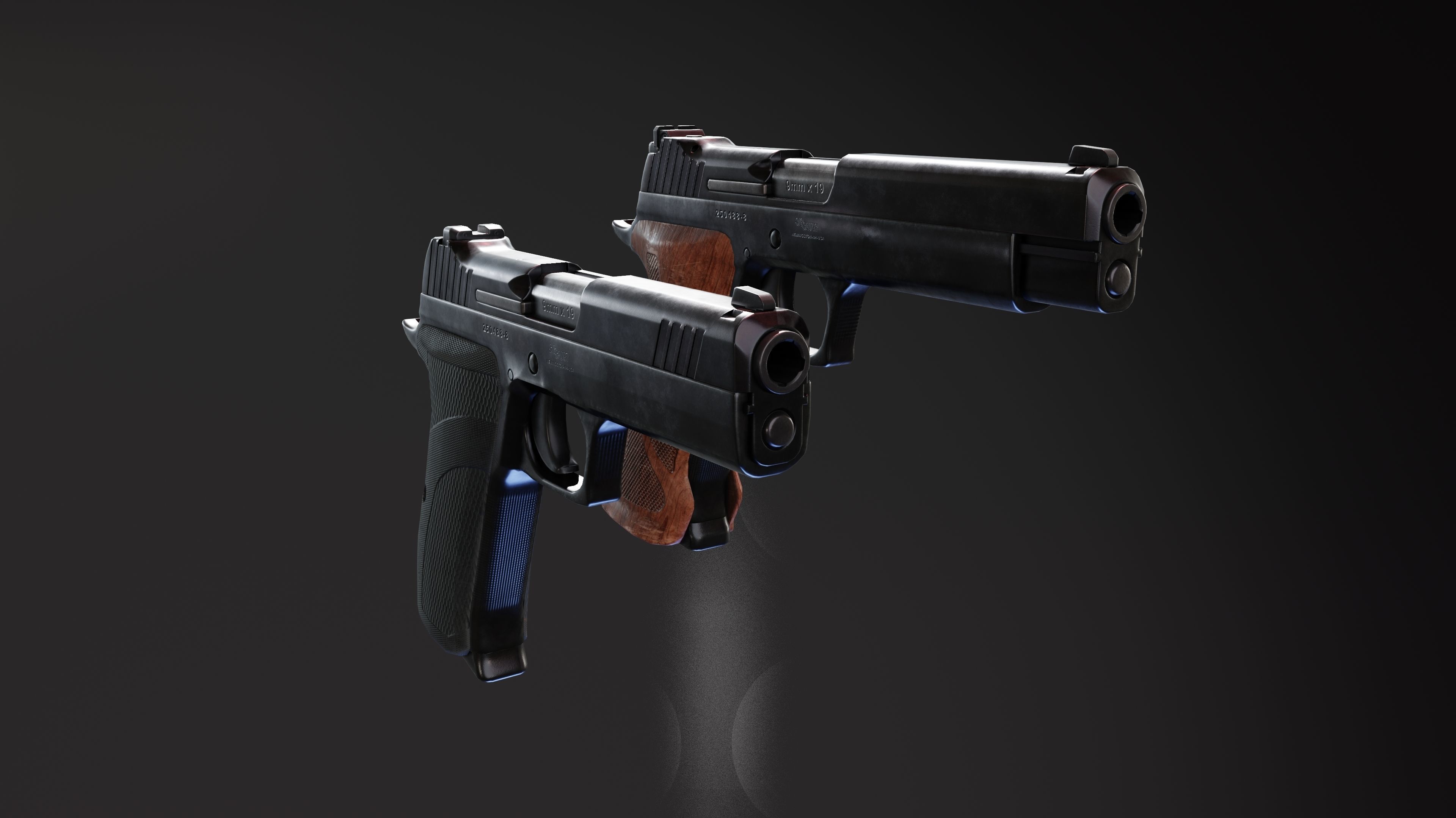 3D model Sig P210 Carry and Target VR / AR / low-poly | CGTrader