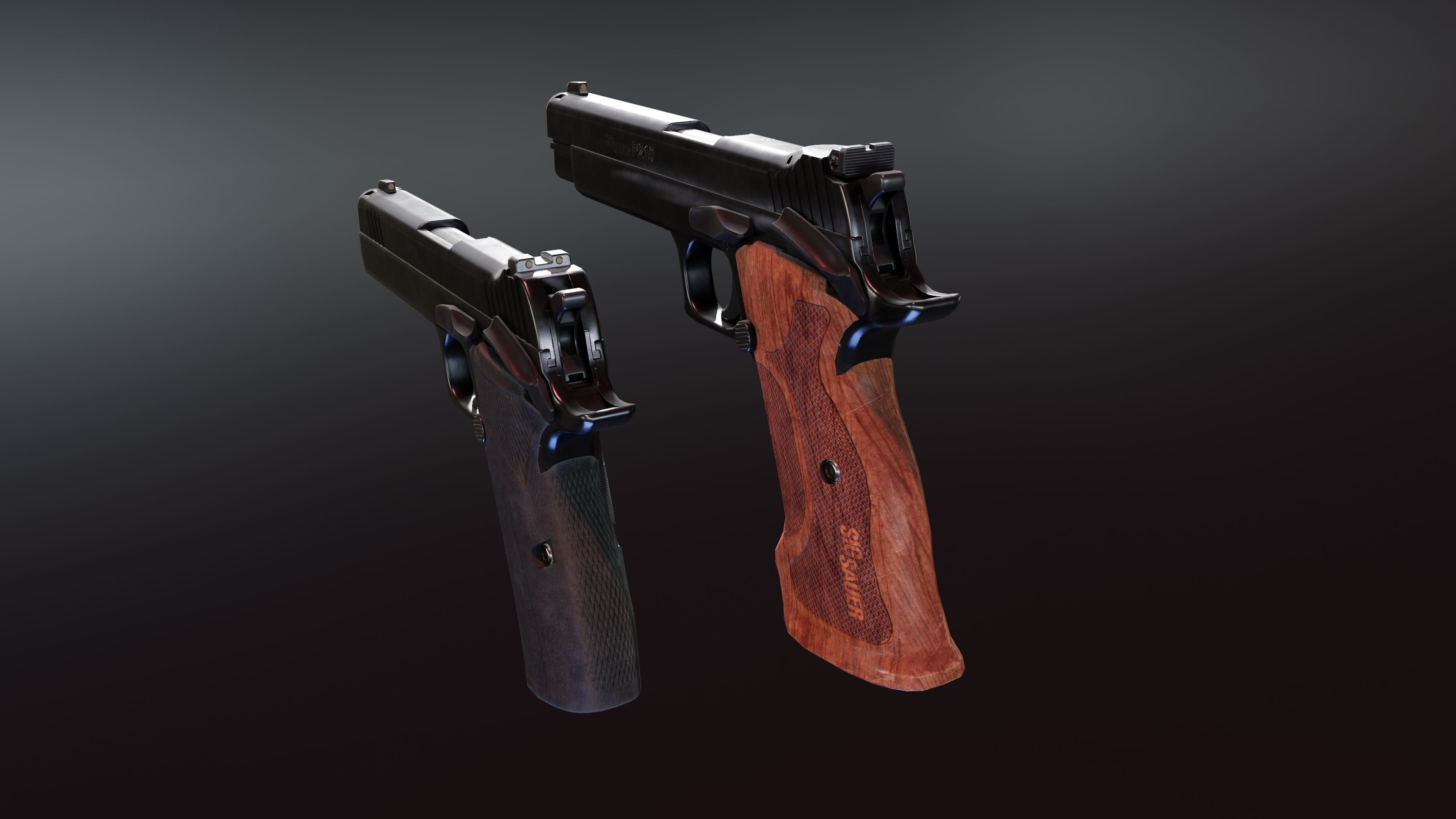 3D model Sig P210 Carry and Target VR / AR / low-poly | CGTrader