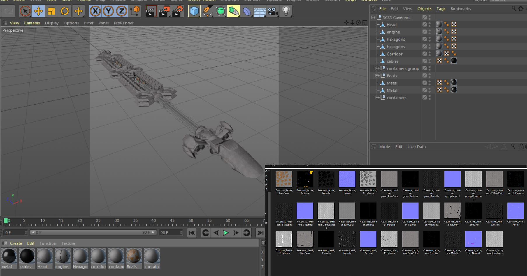 USCSS Covenant spaceship 3D model | CGTrader