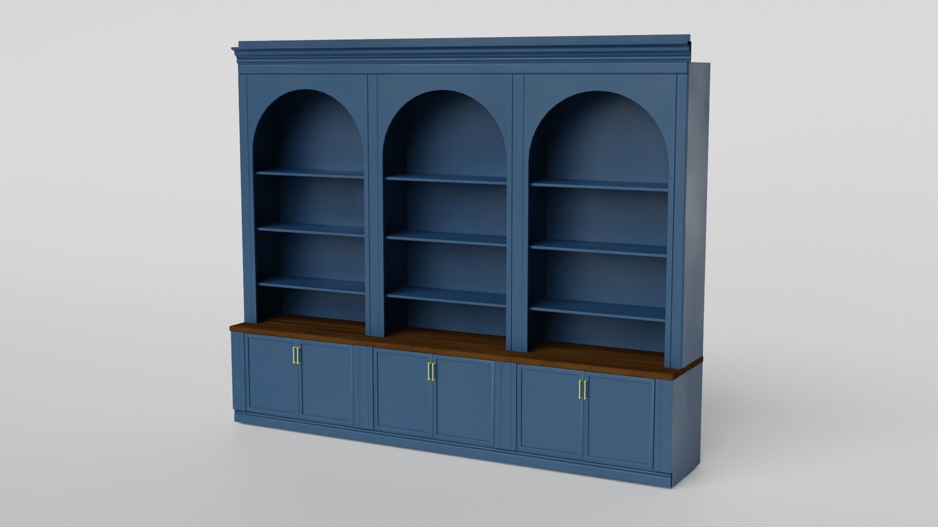 Arched Cabinet Bookshelf Display Case 3D model | CGTrader